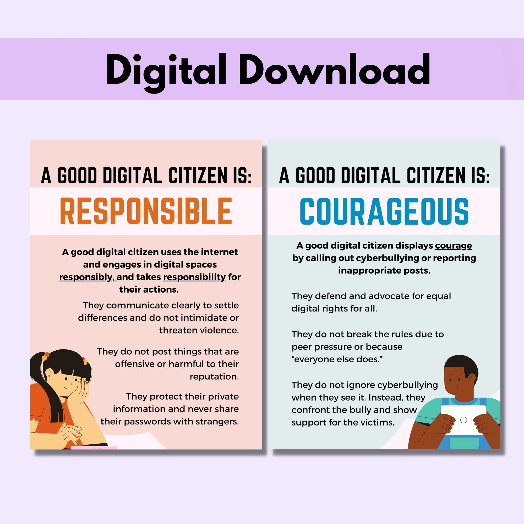 Digital Citizenship Poster Set | Printable Classroom Posters for ...