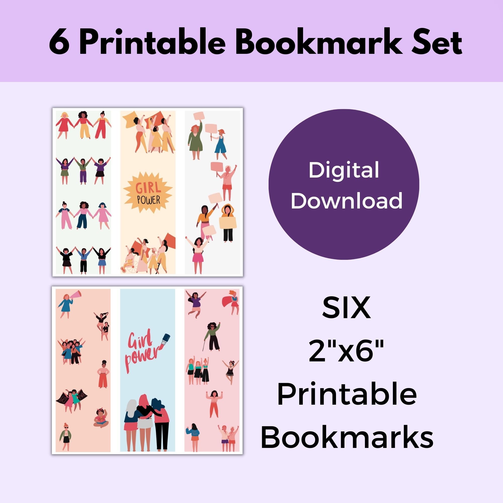 Printable Girl Power and Women’s History Month Bookmarks | Gift for ...