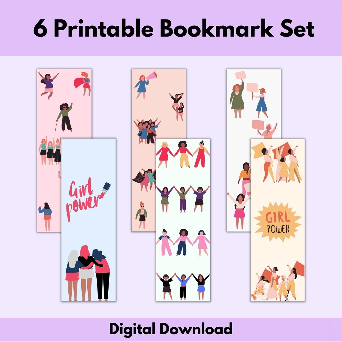 Printable Girl Power and Women’s History Month Bookmarks | Gift for ...