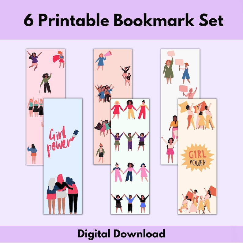 Printable Girl Power and Women’s History Month Bookmarks | Gift for ...