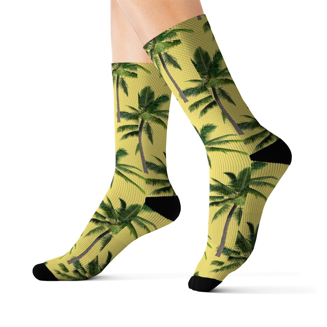 Palm Tree Socks - Etsy
