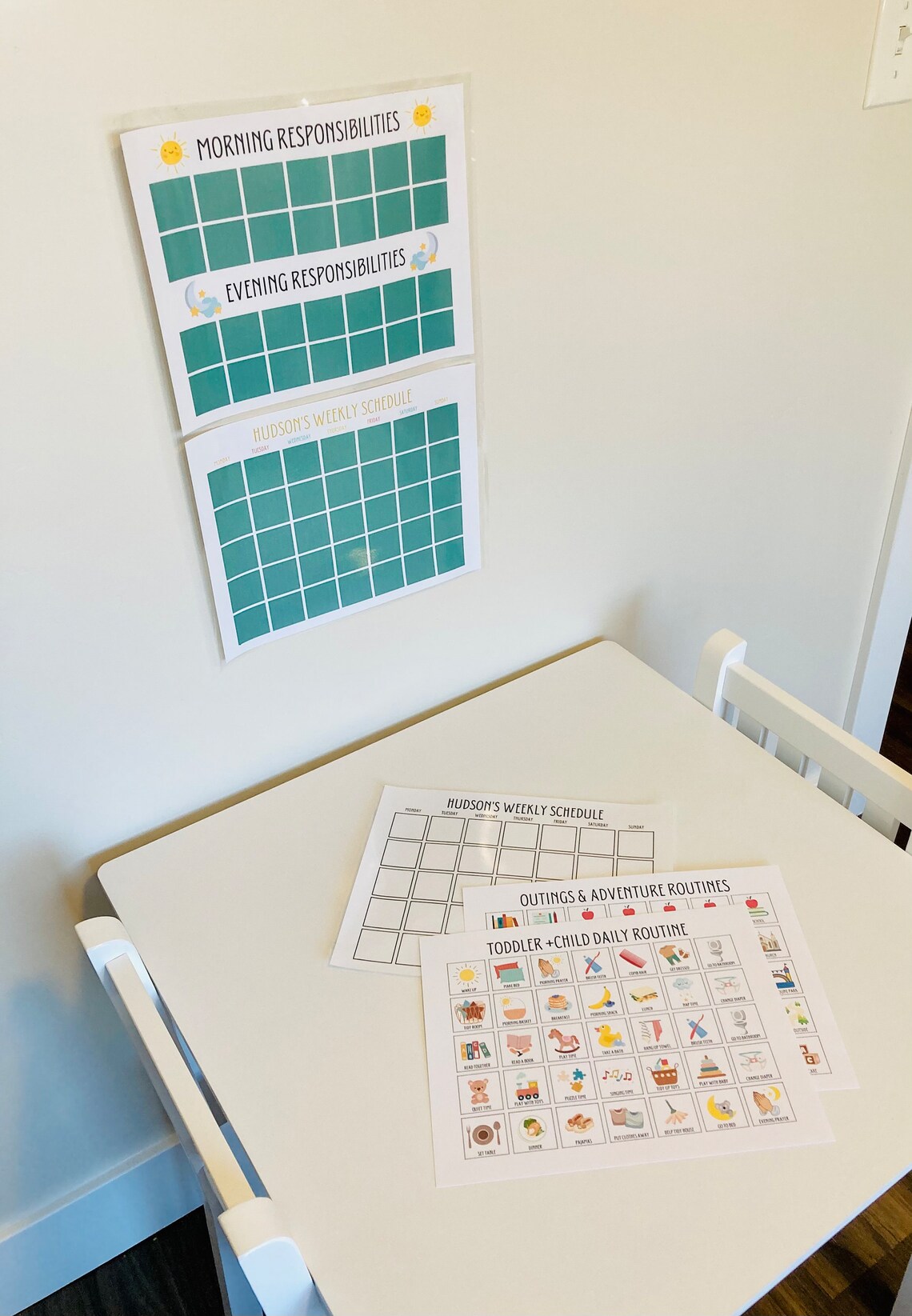 Toddler Daily Routine, Kids Chore Cards, Kids' Responsibility Cards ...