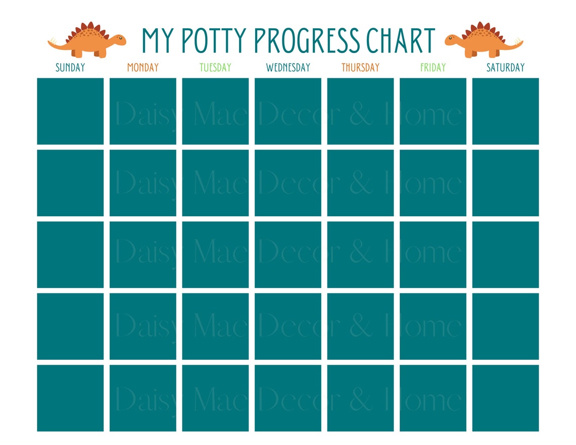 Dino Potty Training, Potty Sticker Chart, Reusable Potty Chart, Potty ...