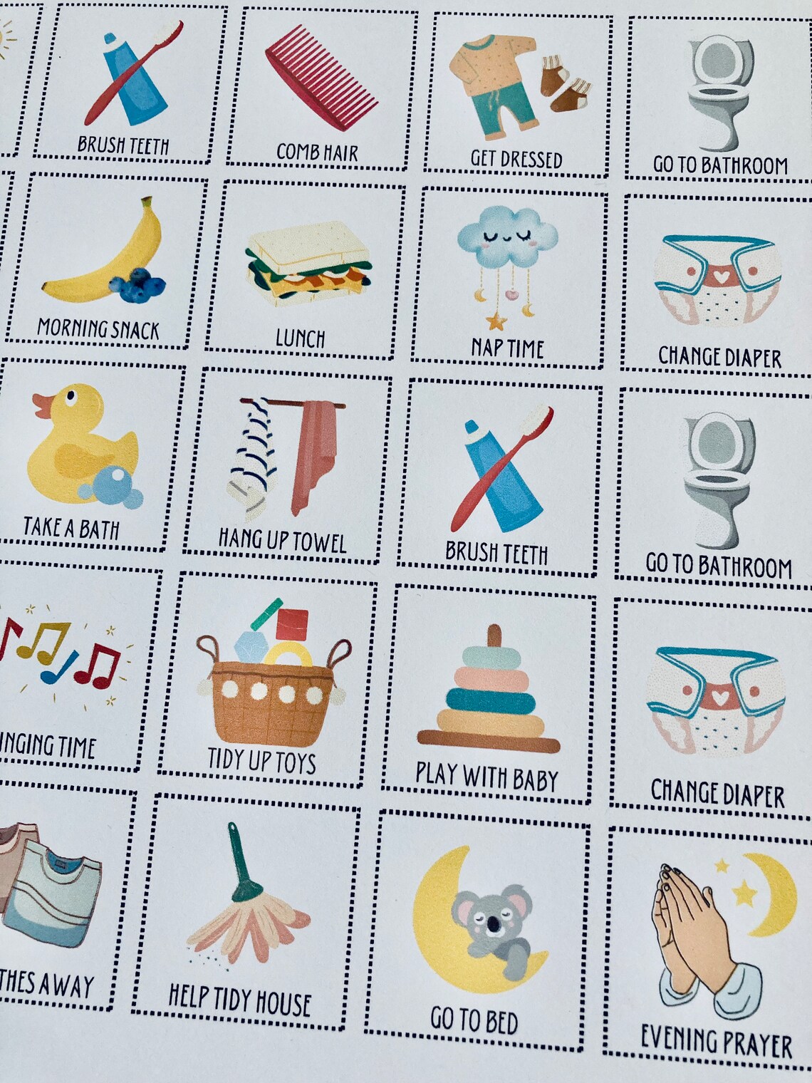 Toddler Daily Routine, Kids Chore Cards, Kids' Responsibility Cards ...