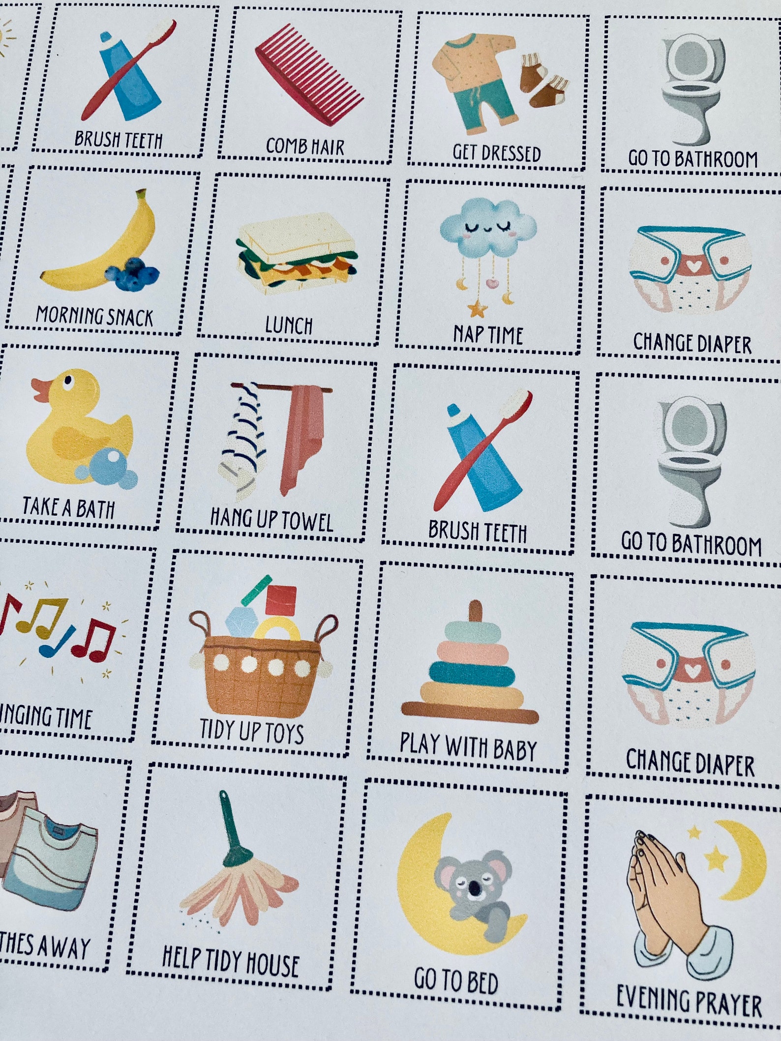 Toddler Daily Routine, Kids Chore Cards, Kids' Responsibility Cards ...