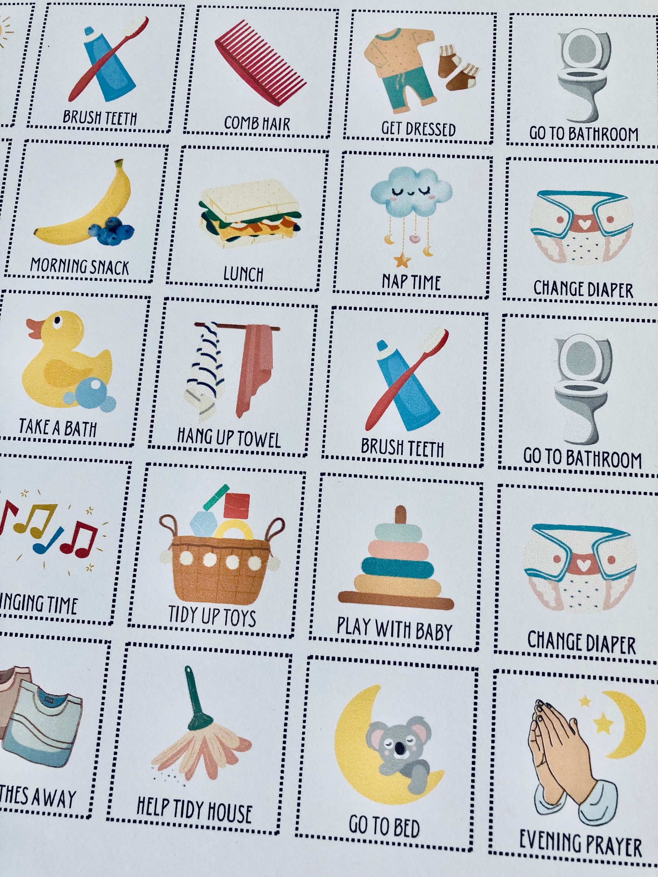 Toddler Daily Routine, Kids Chore Cards, Kids' Responsibility Cards ...