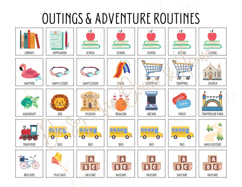 Kids Summer Chore Chart - Summer Schedule - Daily Responsibility Chart ...