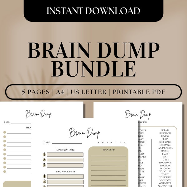 Brain Dump Trigger List - Etsy
