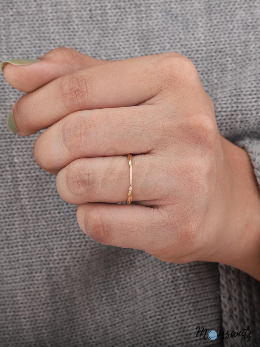 Customize Notch Plain Wedding Band 14K Yellowgold Open Cuff Ring 2mm ...