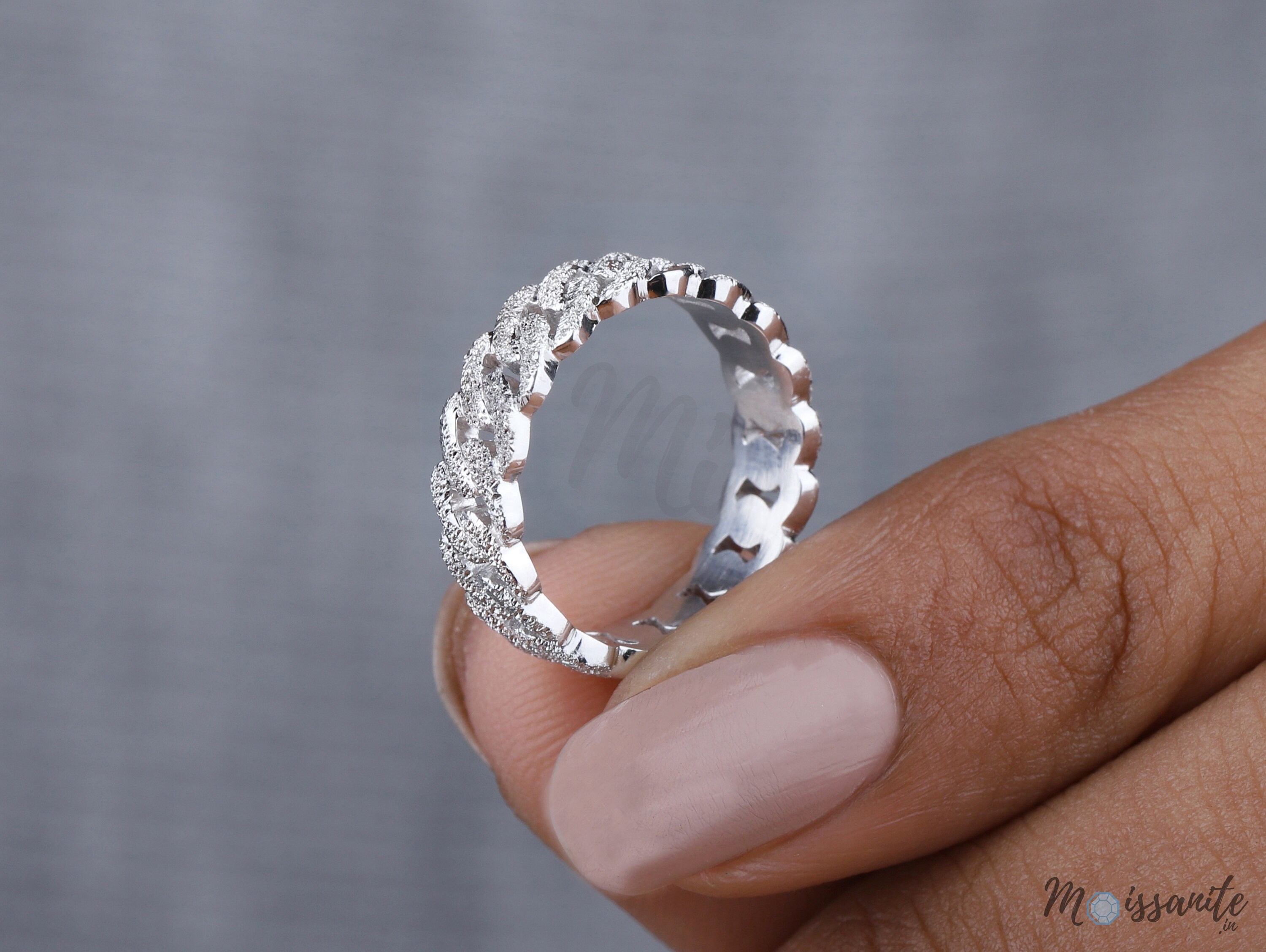 Miami Cuban Link Chain Band Unisex Wedding Band 5mm Men's Band 10K/14K ...