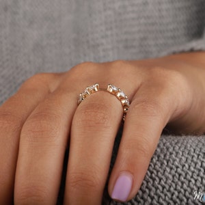 3MM Round Moissanite Open Notch Bubble Set Wedding Matching Band for ...