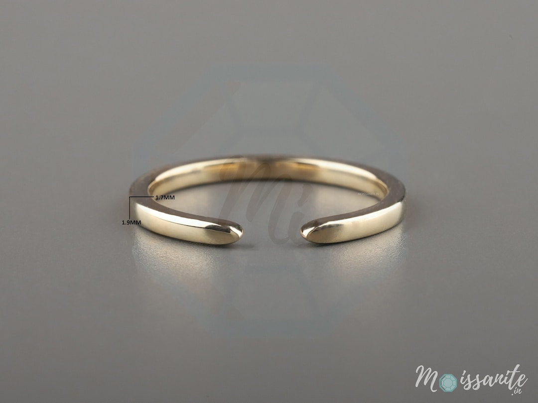 Plain Gold Open Wedding Band, Essential Gold Ring Matching Band, Rose ...