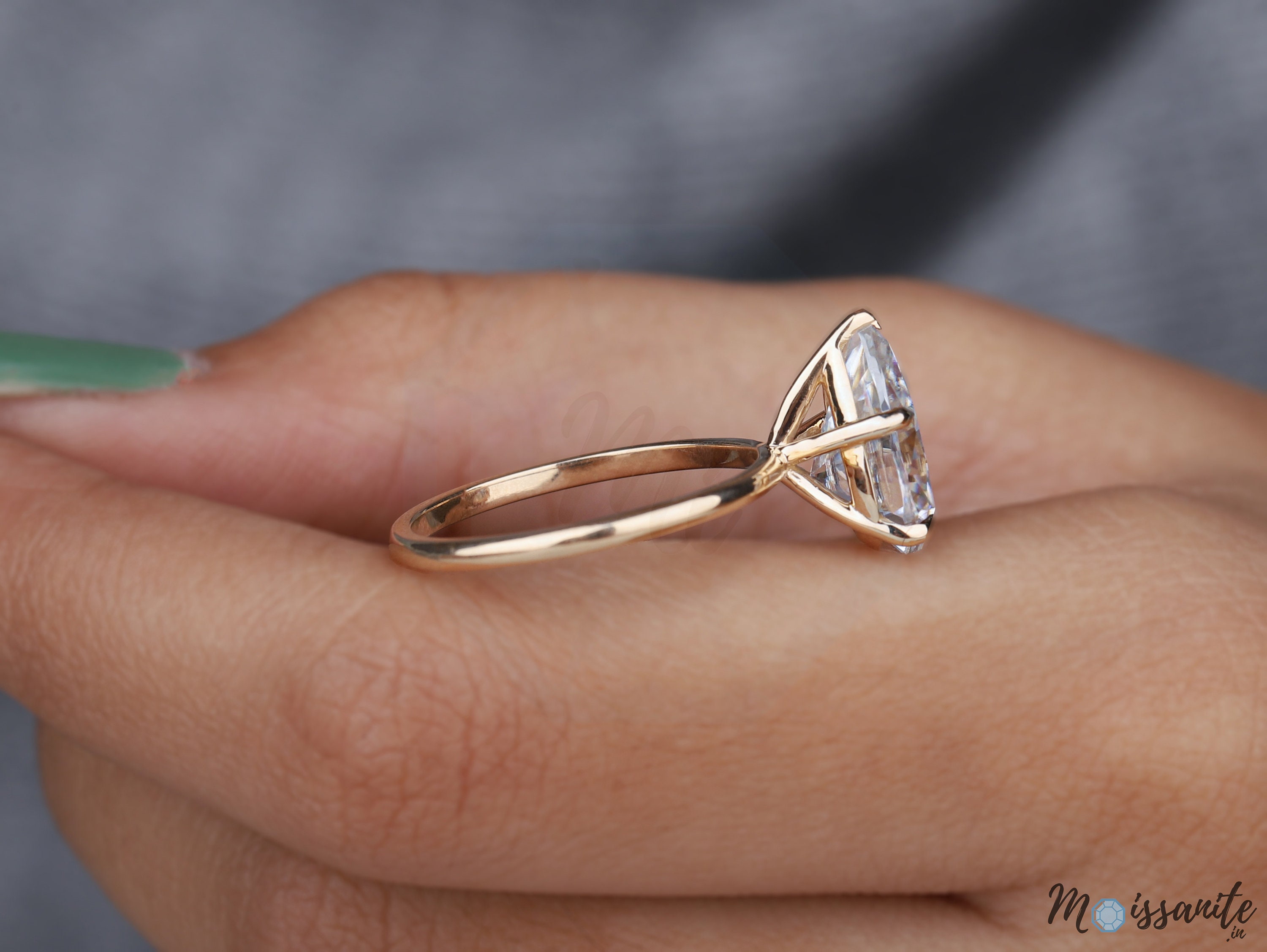 Pear Shaped Ring Pear Cut Ring Pear Moissanite Wedding Anniversary Ring ...