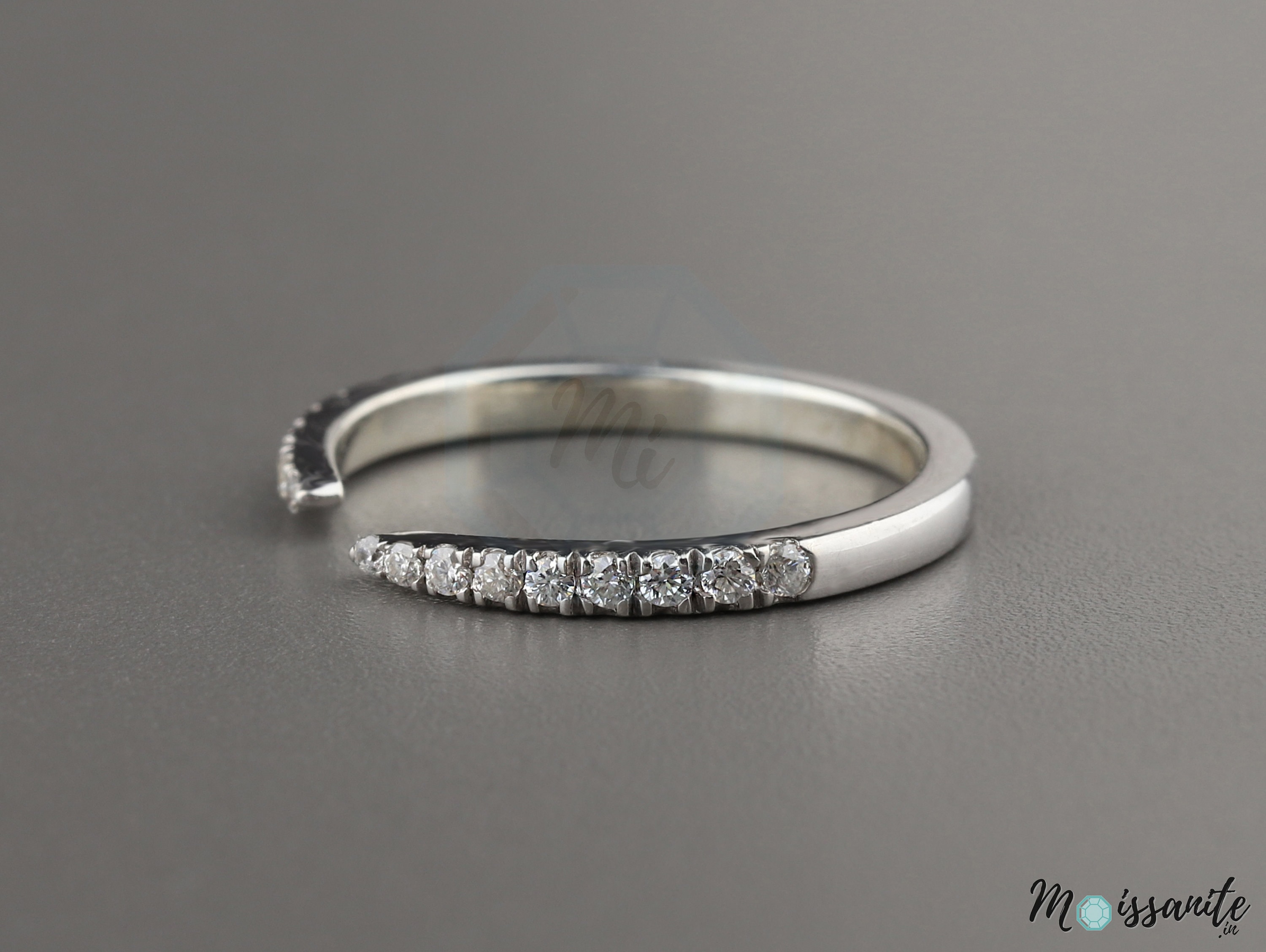 Open Wedding Band Gap Wedding Band Moissanite Wedding Band - Etsy