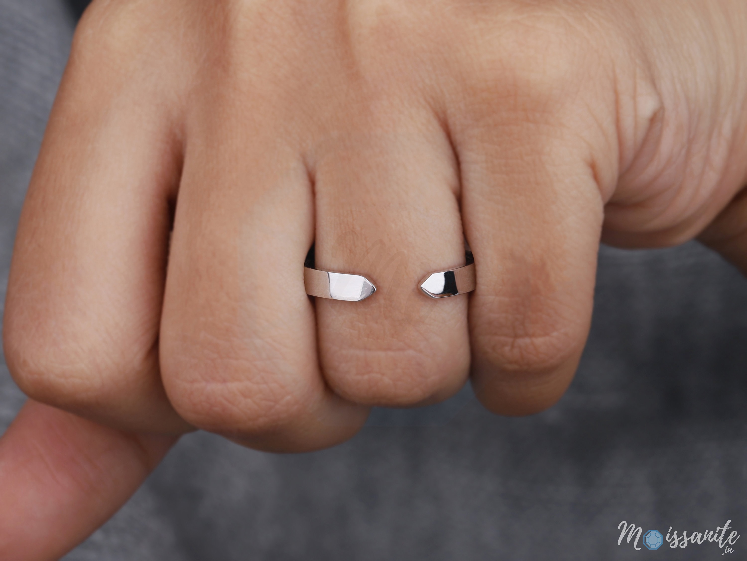 Plain Gold Open Wedding Band 10K/14K Solid White Gold Open - Etsy