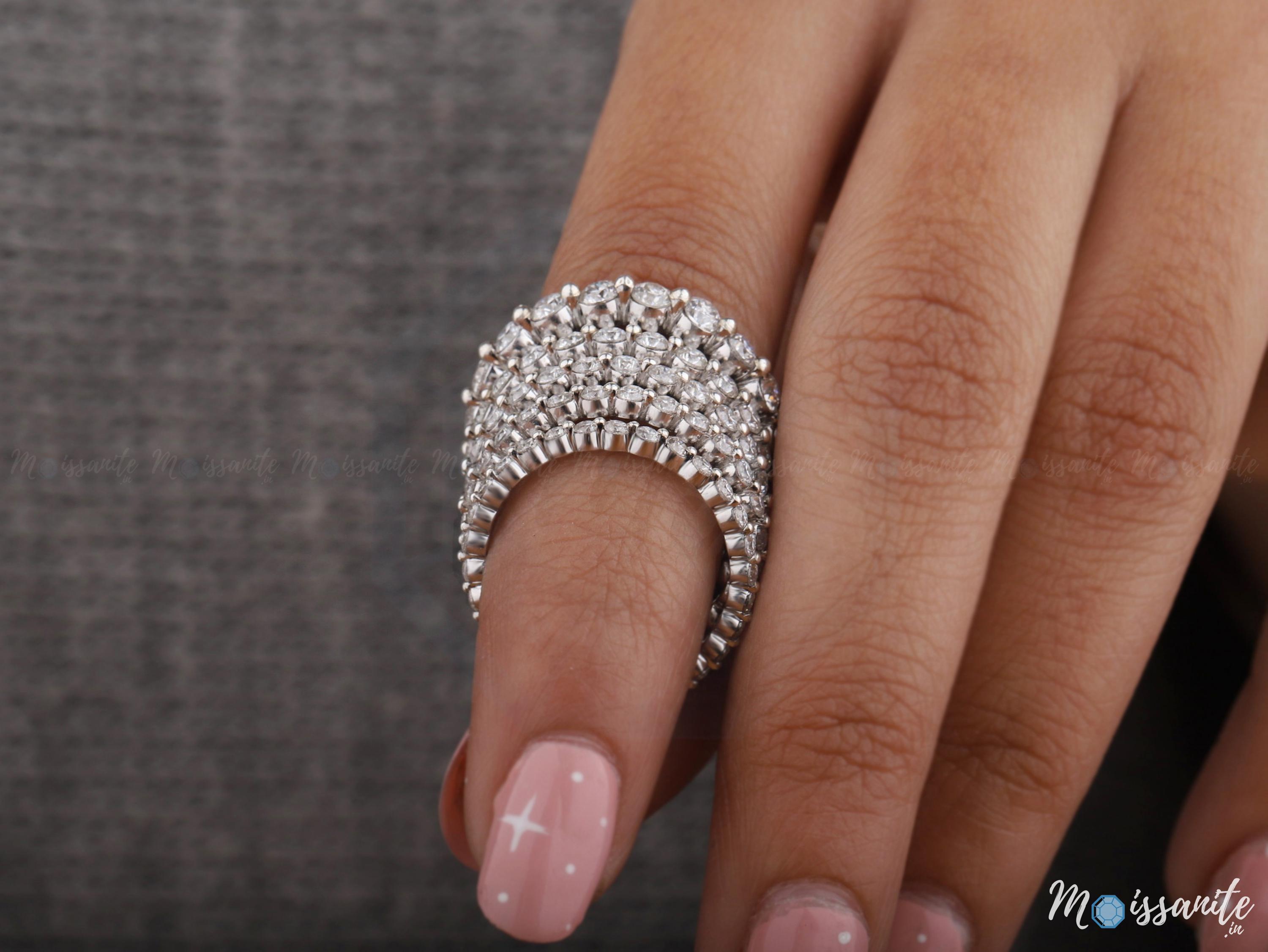Custom Labgrown Diamond Bubble Band, Everyday Wear Moissanite Band ...