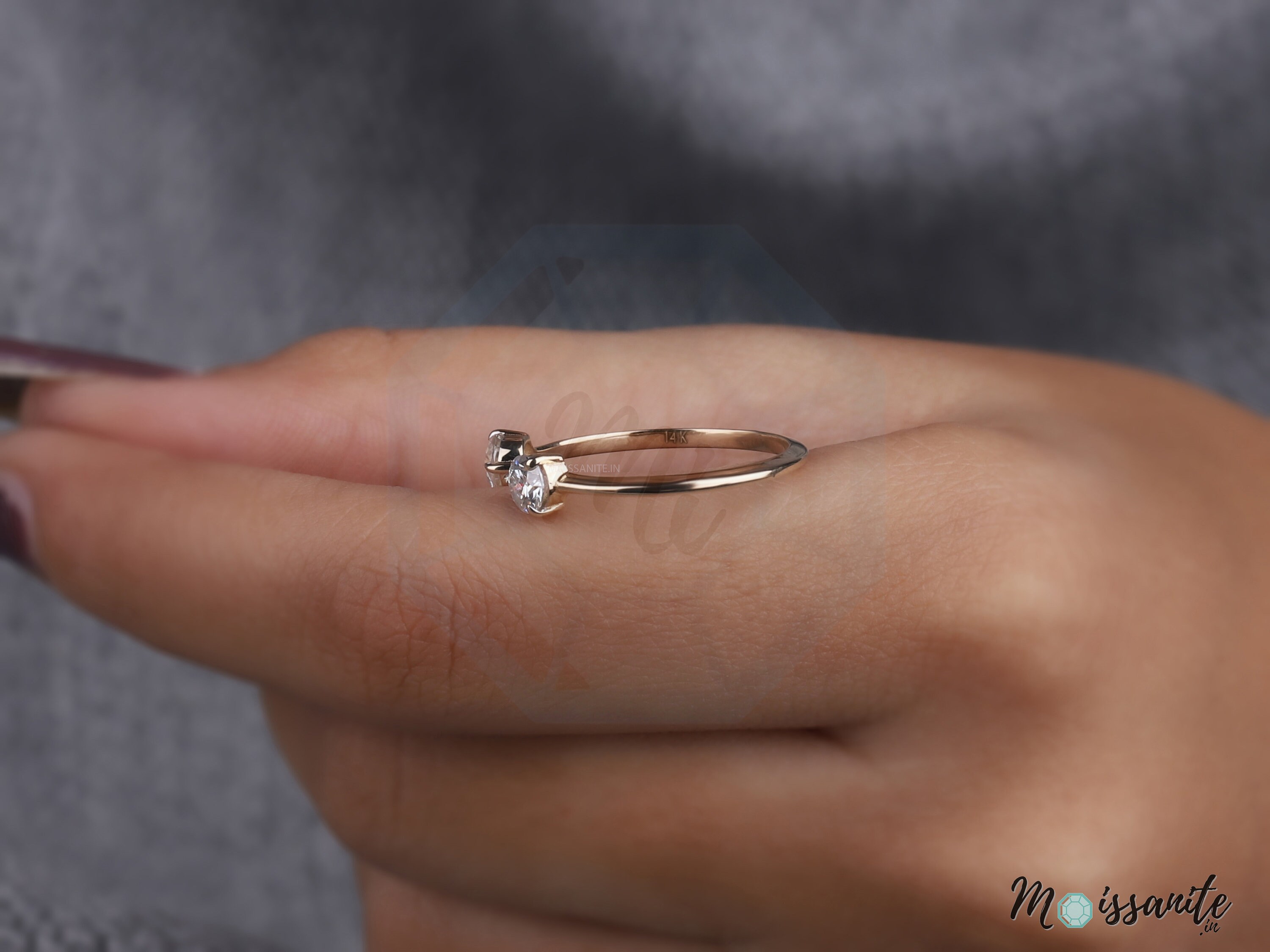 Dual Diamond Ring 14K Gold Diamond Cuff Ring Open Diamond - Etsy