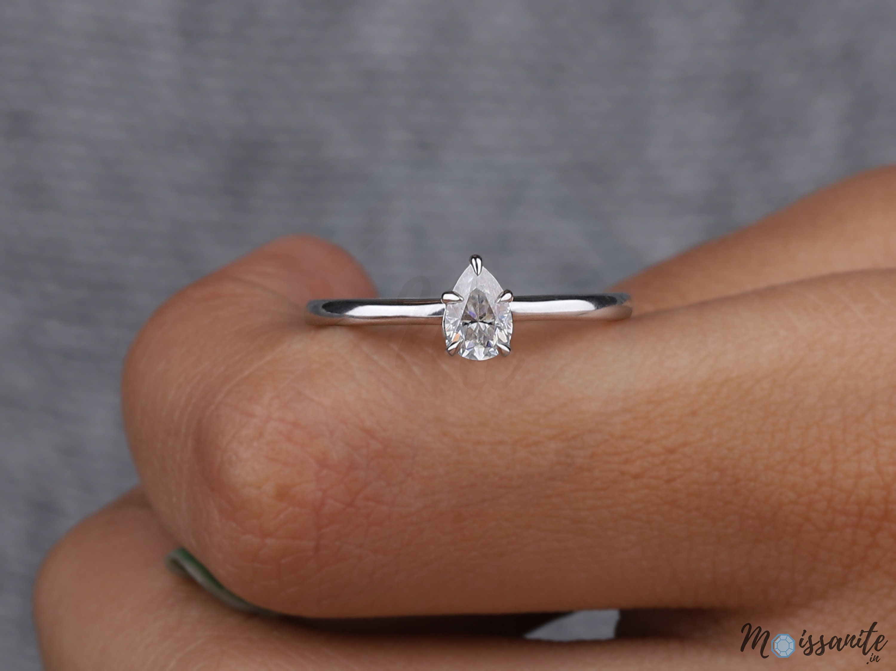 0.50CT Pear Cut Moissanite Ring Tiny Tear Drop Pear Shaped - Etsy