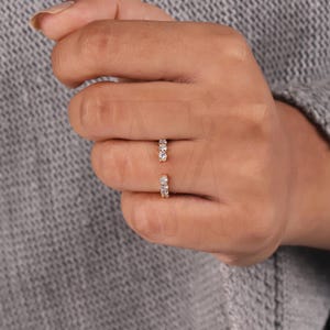 0.50TCW Lab Grown Round Diamond Open Space Shared Prong Wedding Band ...