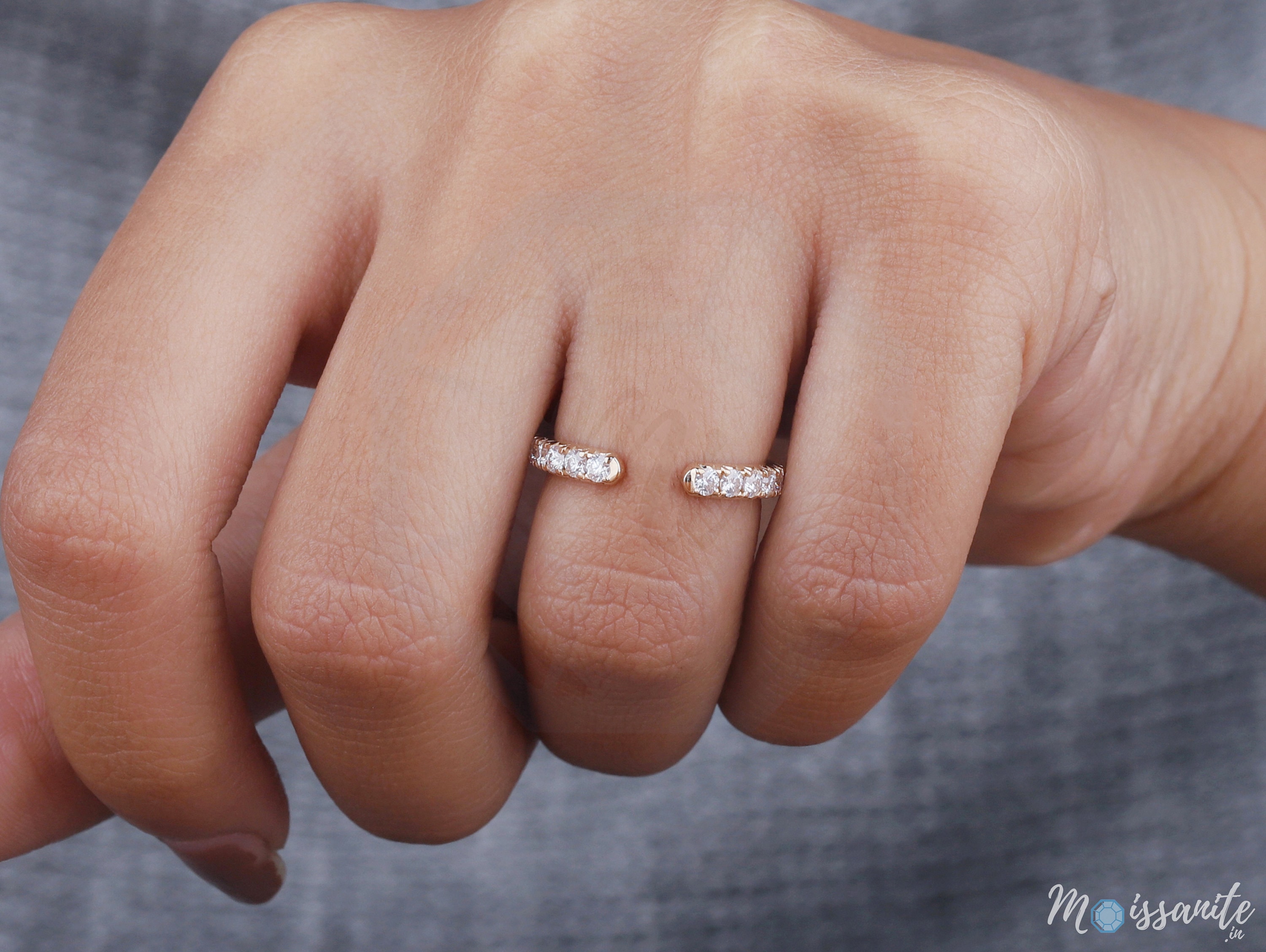 2.40mm Wide French Pave Set Open Wedding Band Women Matching - Etsy