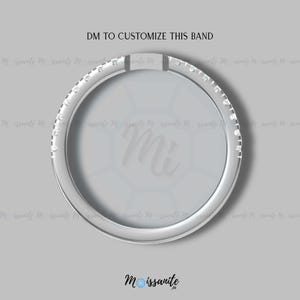 Customized Pave Set Notch Wedding Band Stackable Moissanite 1.90mm Wide ...