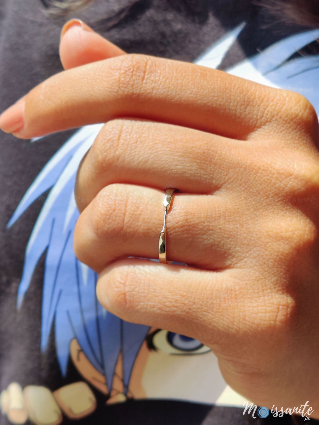 Customize Notch Plain Wedding Band 14K White Gold Open Cuff Ring 1.80mm ...