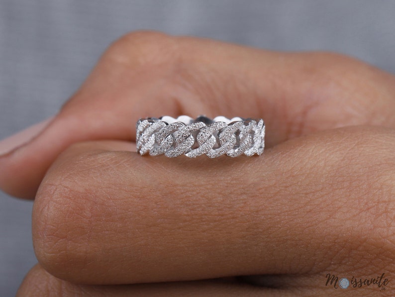 Miami Cuban Link Chain Band Unisex Wedding Band 5mm Men's - Etsy