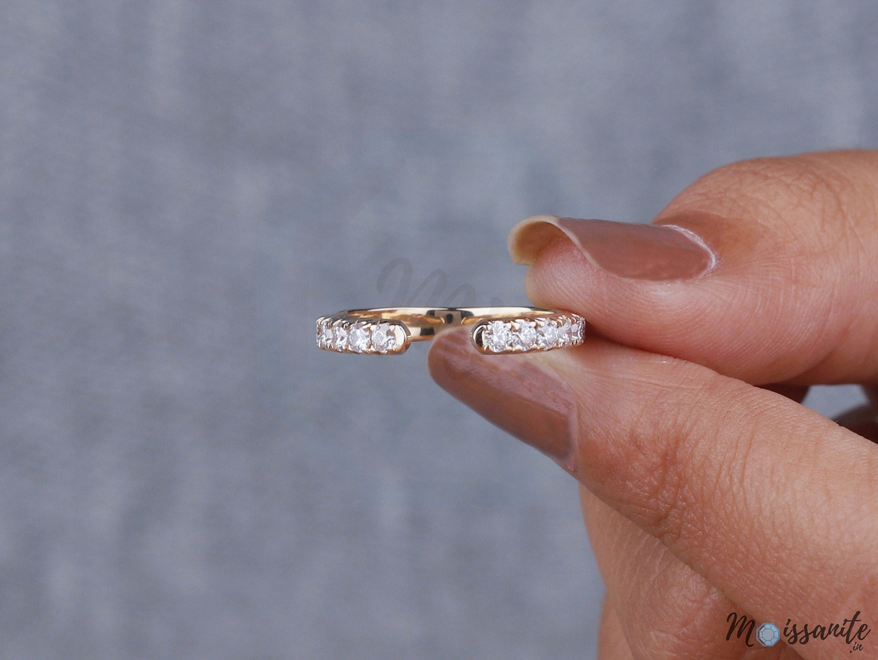 2.40mm Wide French Pave Set Open Wedding Band Women Matching - Etsy