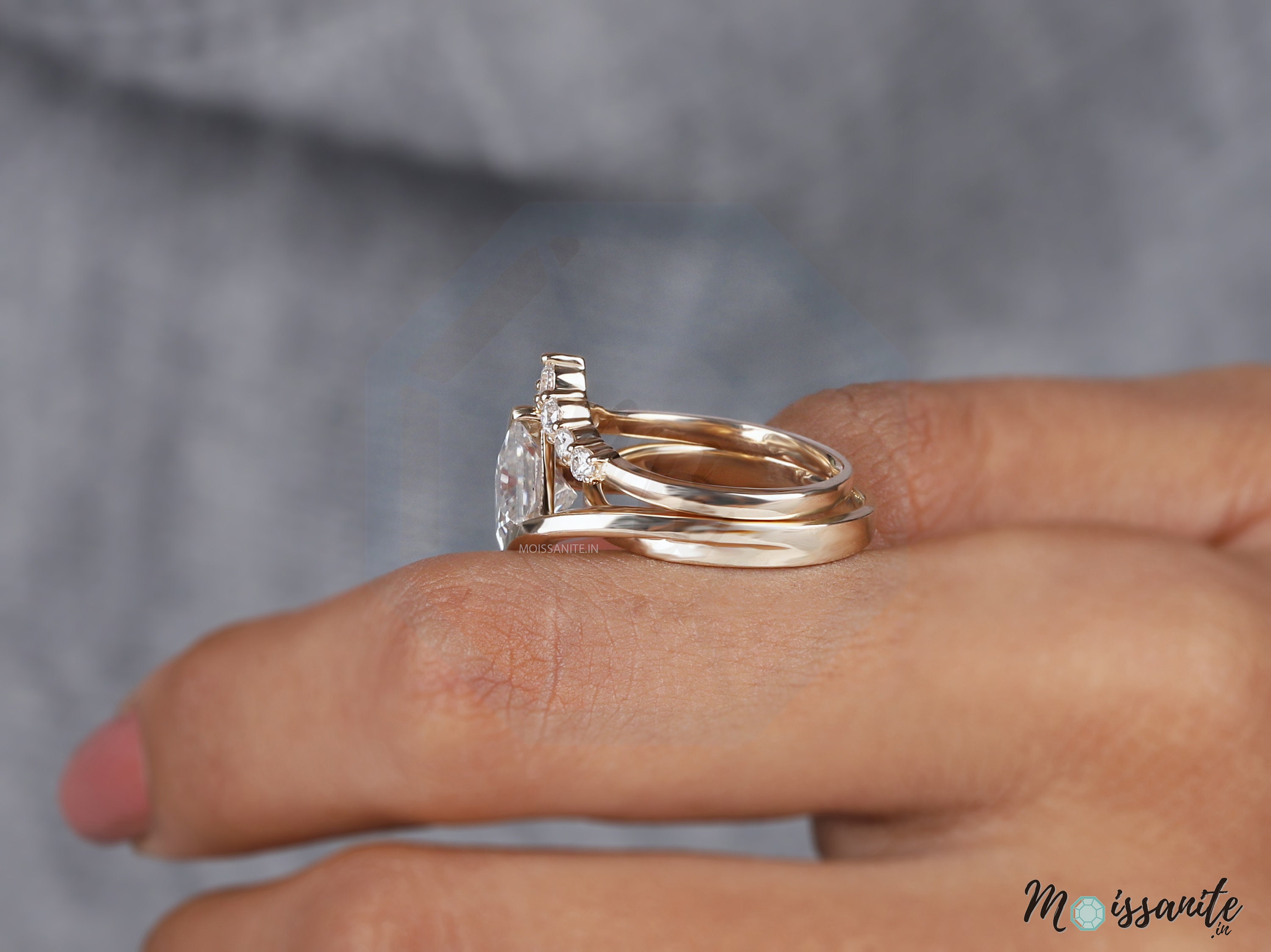 Moissanite Bridal Set Wedding Sets 2ct Princess Cut Bridal - Etsy