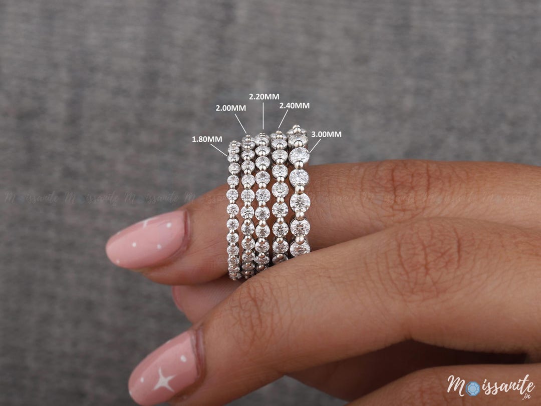 Custom Labgrown Diamond Bubble Band, Everyday Wear Moissanite Band ...