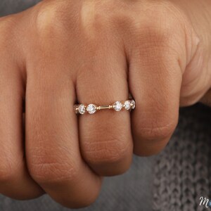 3MM Round Moissanite Open Notch Bubble Set Wedding Matching Band for ...