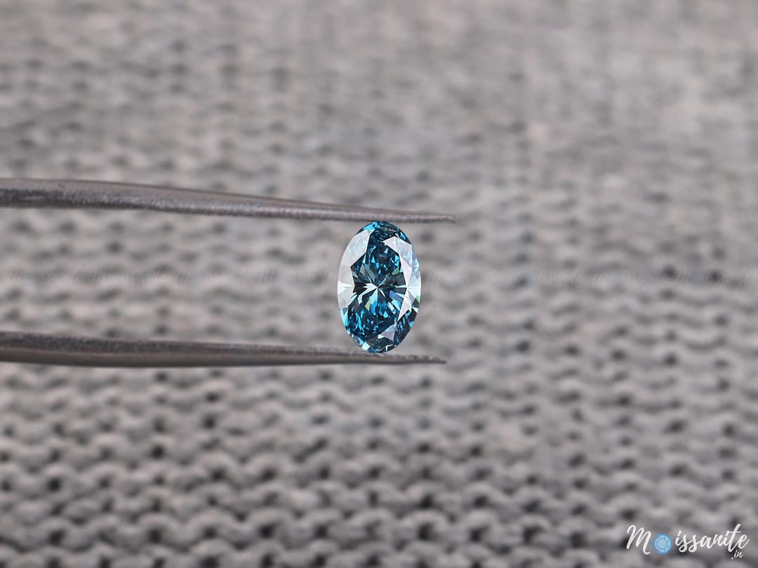 Fancy Vivid Blue Oval Lab Grown Diamonds, CVD Blue Oval Loose Diamond ...