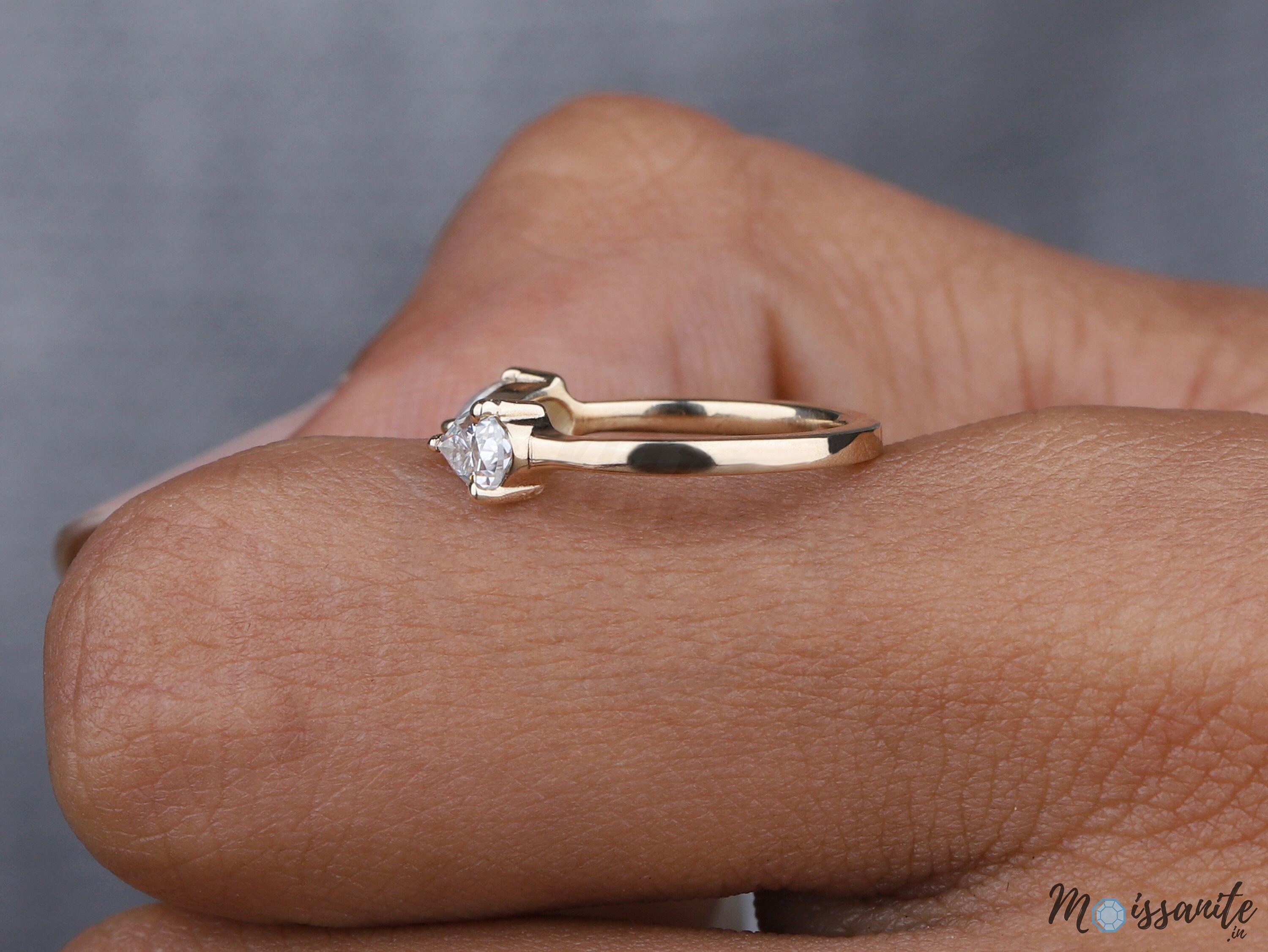 Open Pear Two Stone Moissanite Ring Pinky Finger Ring Open Gap - Etsy