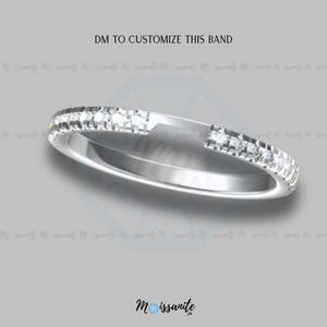 Customized Pave Set Notch Wedding Band Stackable Moissanite 1.90mm Wide ...