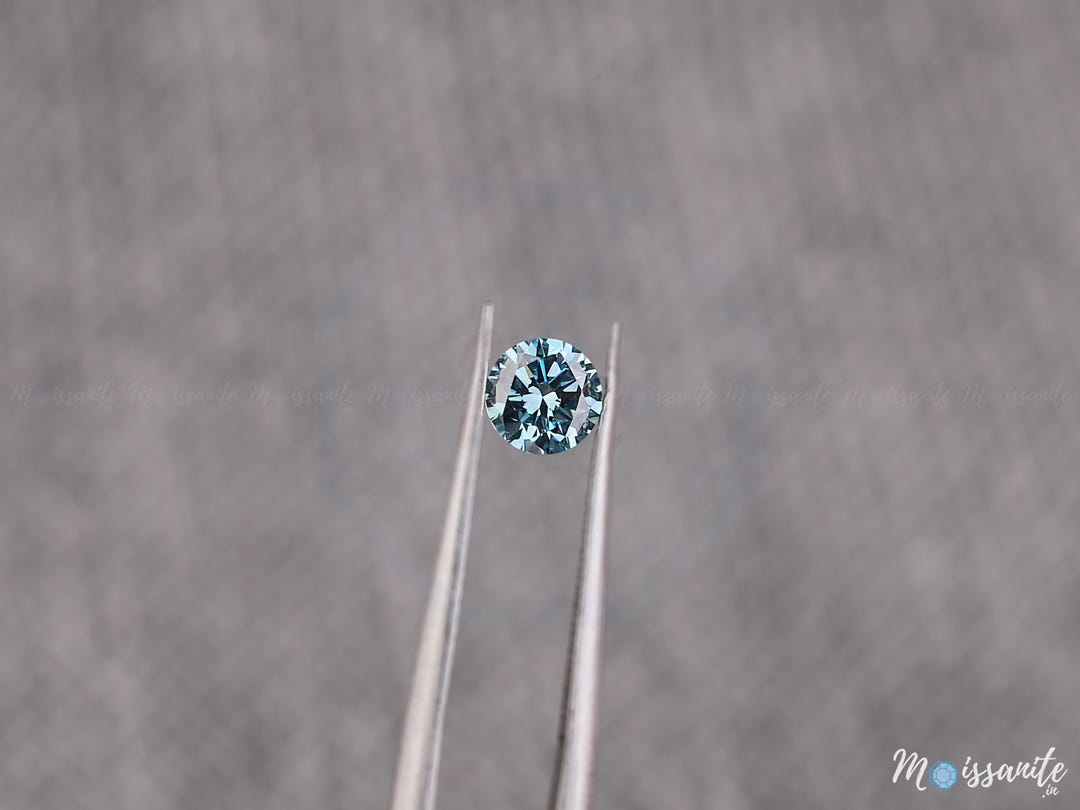 Fancy Vivid Blue Lab Grown Diamonds, CVD Blue Round Loose Diamond, Blue ...
