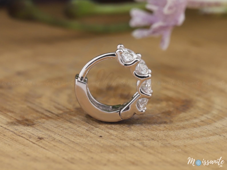 Lab Diamond Hoop Earrings, Cartilage Earring Hoop, Small Hoop Earrings ...