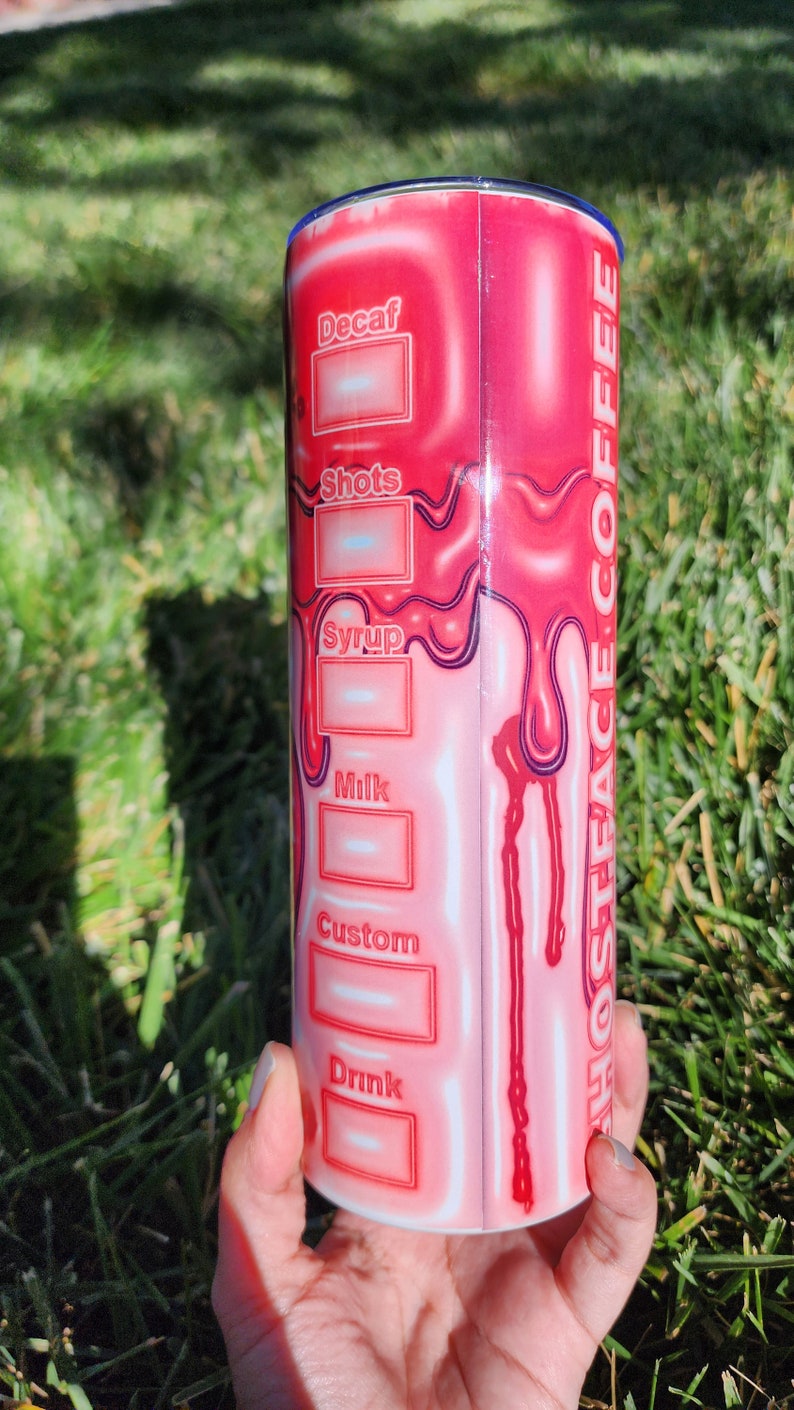 Scream Ghostface Starbucks 3D Puff call Me Design 20 Oz Straight ...