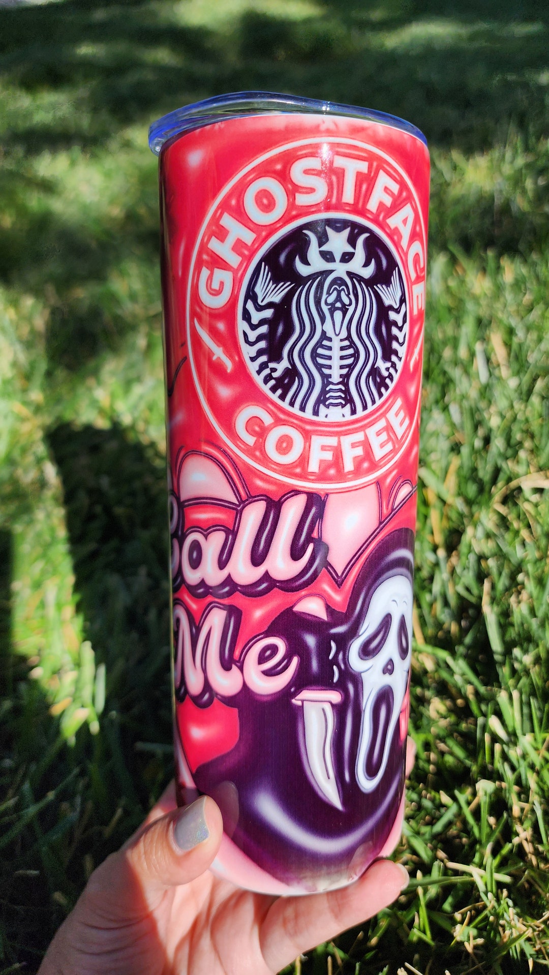 Scream Ghostface Starbucks 3D Puff call Me Design 20 Oz Straight ...