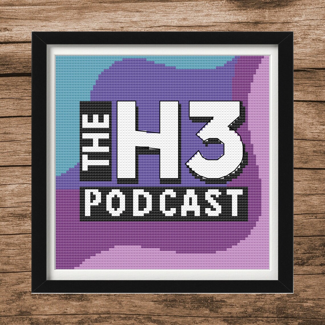 H3 Podcast H3H3 Productions Logo Square Cross Stitch Design Pattern PDF ...