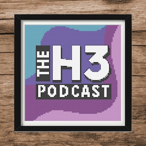 H3 Podcast H3H3 Productions Logo Square Cross Stitch Design Pattern PDF ...