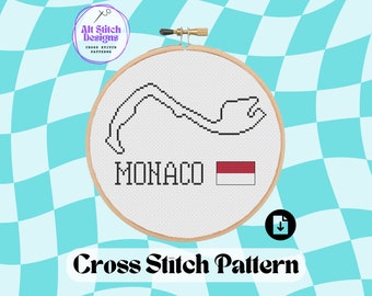 Monaco Grand Prix F1 Cross Stitch Track Map PDF Pattern - Etsy UK