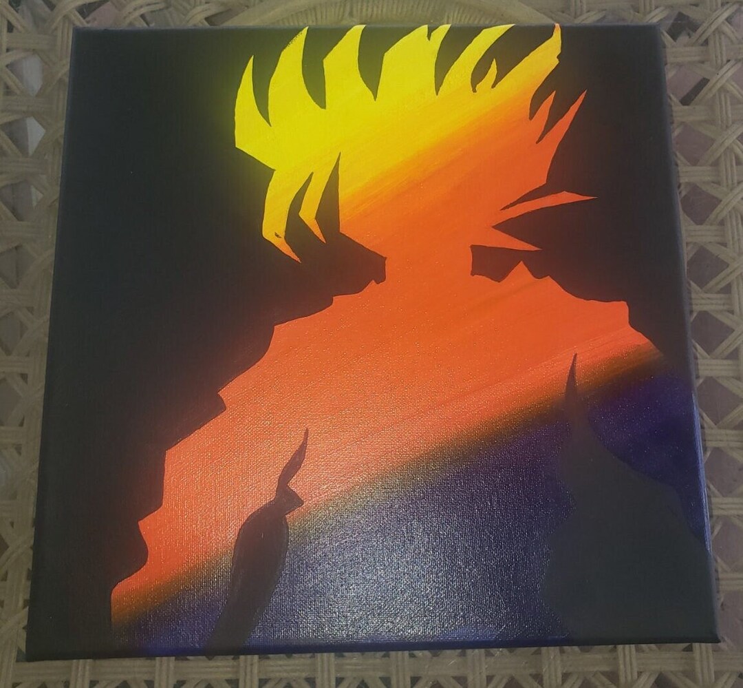 Goku Silhouette Canvas - Etsy