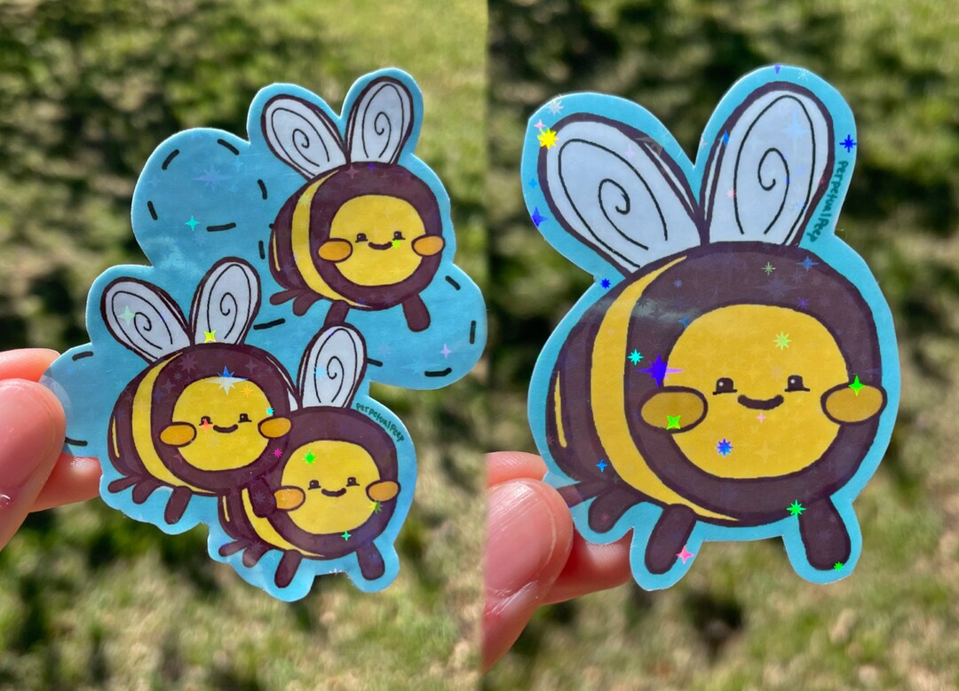 Bee Holographic Vinyl Sticker | Cute Bee Stickers - Etsy