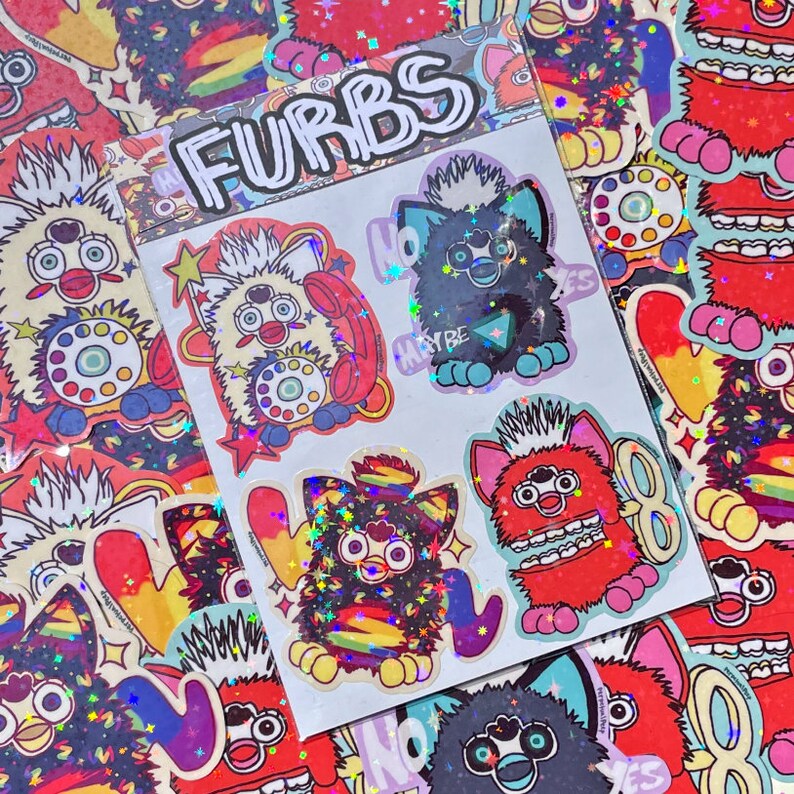 Furby Sticker Pack Holographic Retro Furby Stickers - Etsy