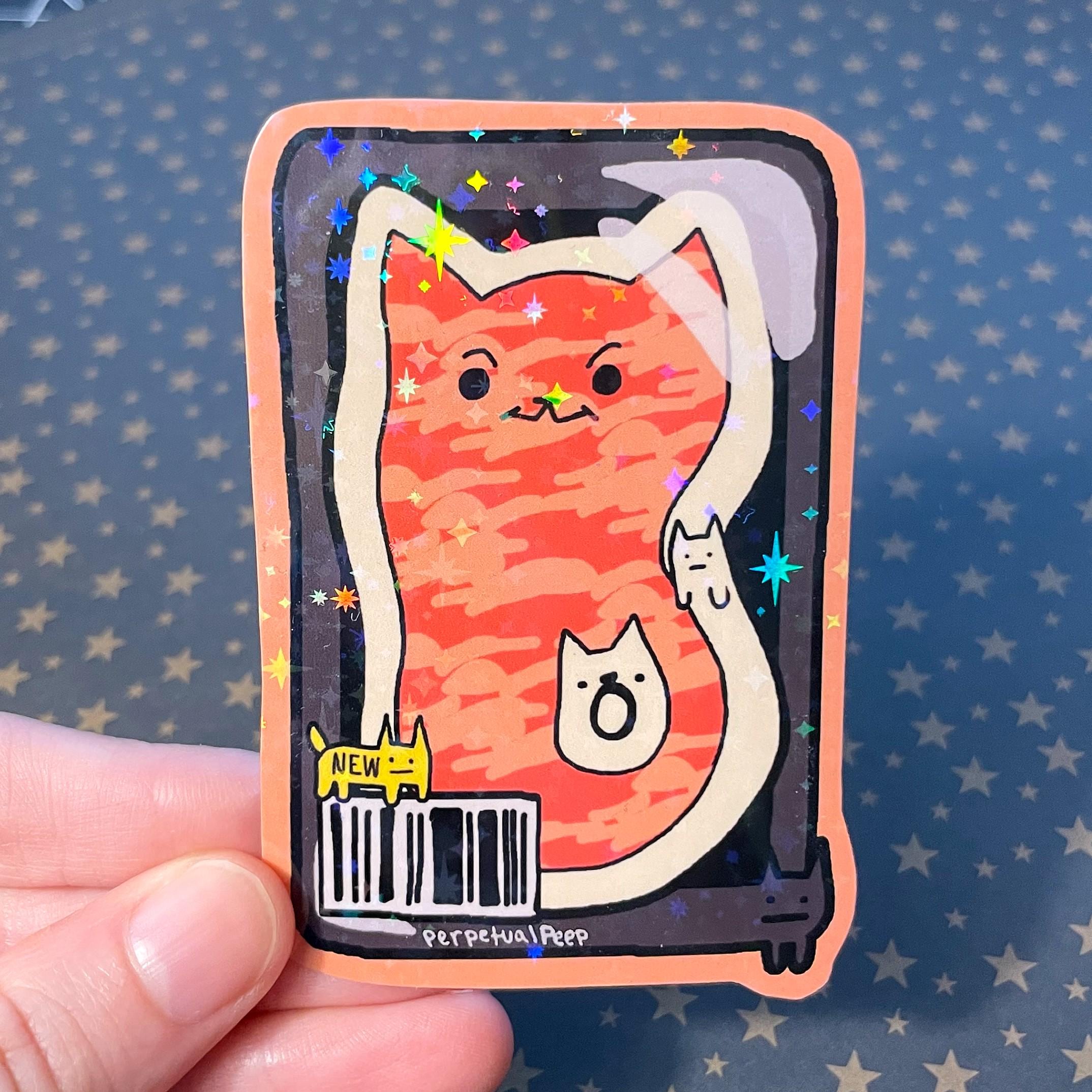Meepers II | Silly Cat Holographic Stickers - Etsy