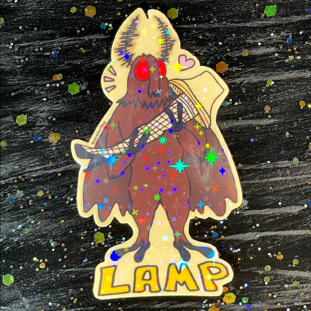 Mothman Holographic Vinyl Sticker Mothman With Leg Lamp - Etsy