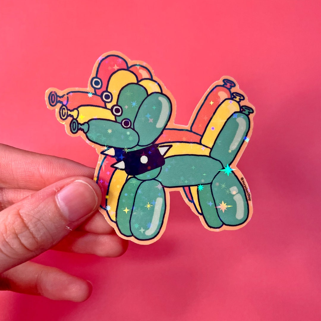Balloon Dog Holographic Vinyl Sticker - Etsy