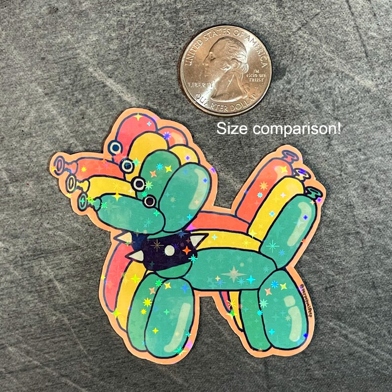 Balloon Dog Holographic Vinyl Sticker - Etsy