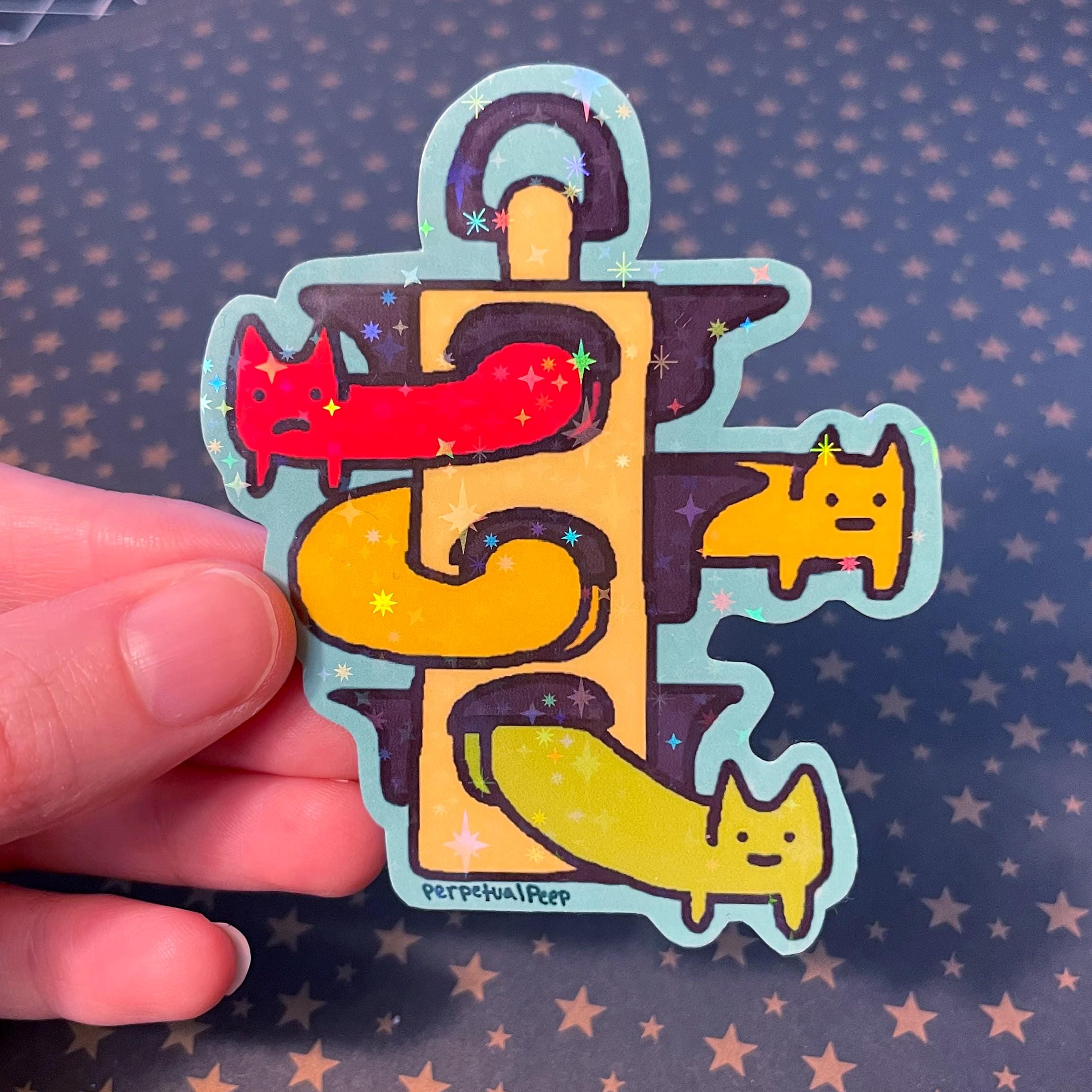 Meepers | Silly Cat Holographic Stickers - Etsy