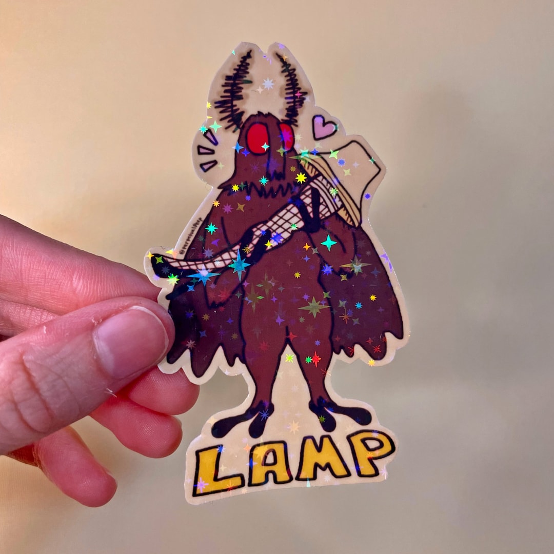 Mothman Holographic Vinyl Sticker | Mothman With Leg Lamp - Etsy